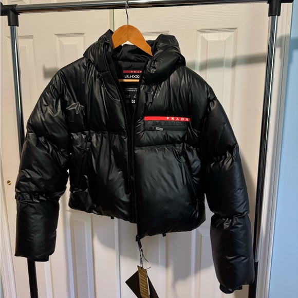 Prada | Jackets & Coats | Prada Linea Rossa Cropped Puffer Jacket ...